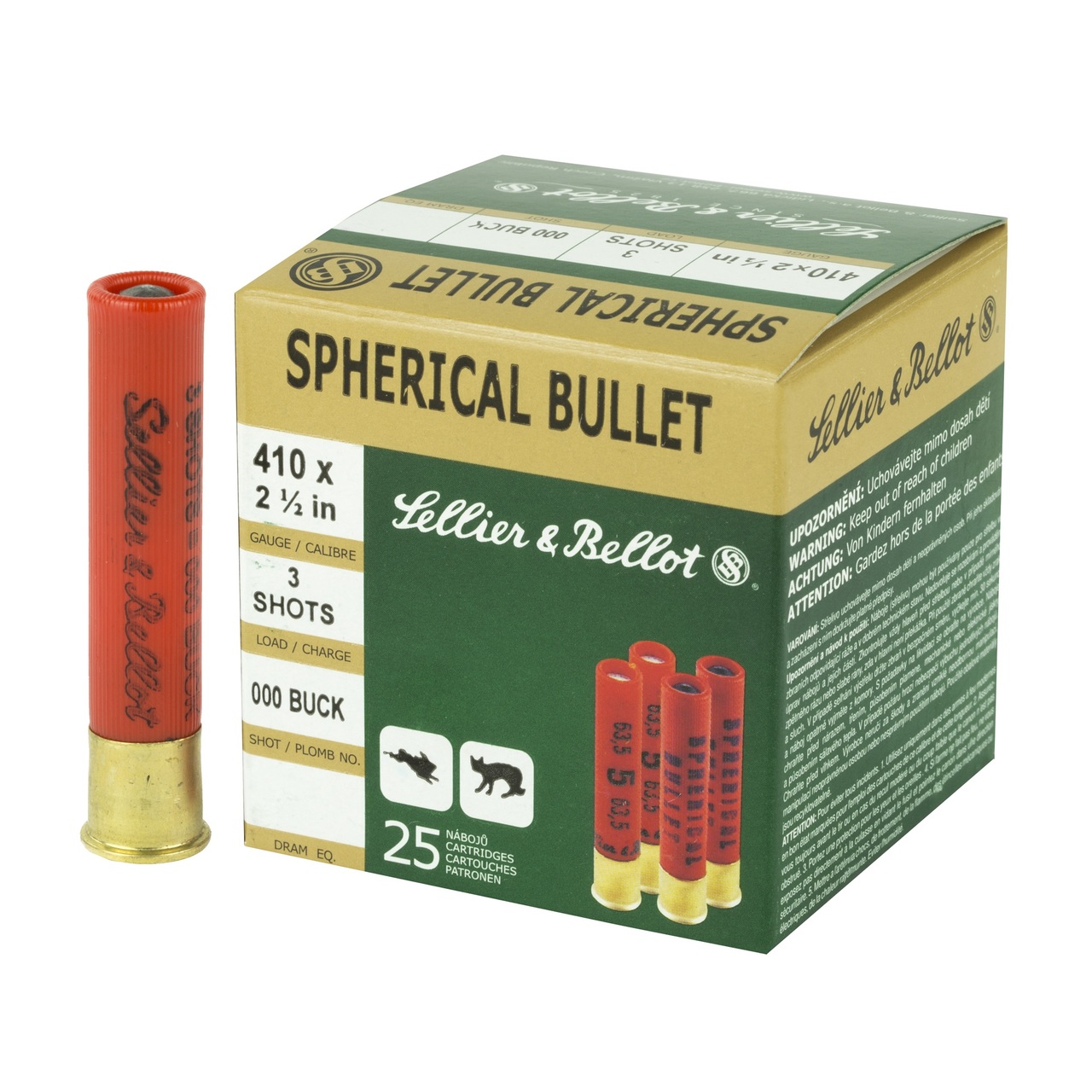 Sellier & Bellot .410 Bore 2-1/2" #000 Buckshot 3 Pellets